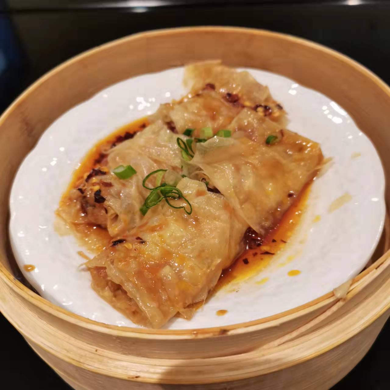Steamed Bean Curd Wraps with Pork